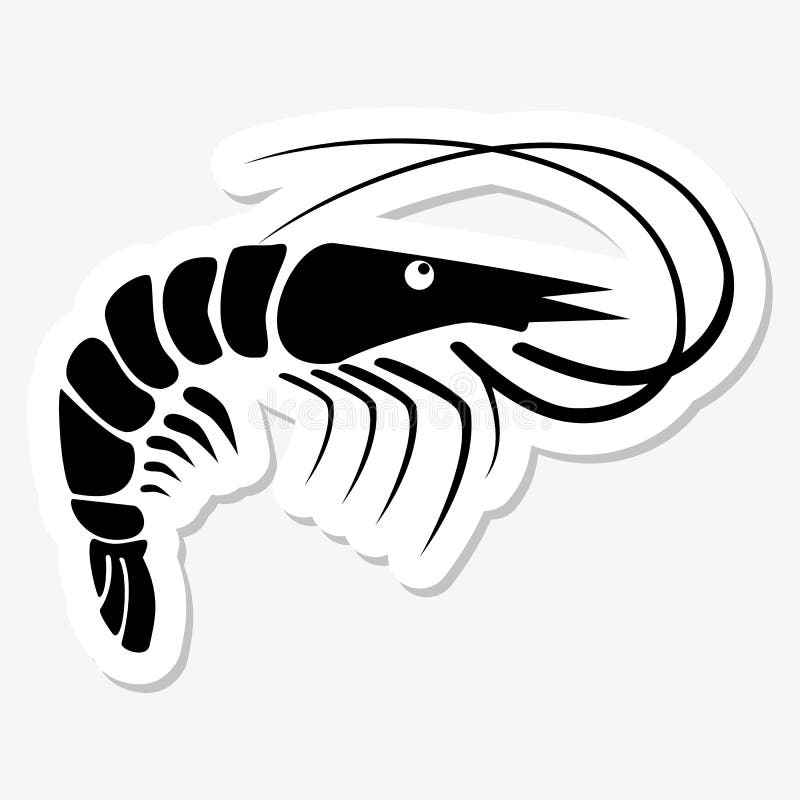 Shrimp sticker stock illustration. Illustration of personal - 81460900