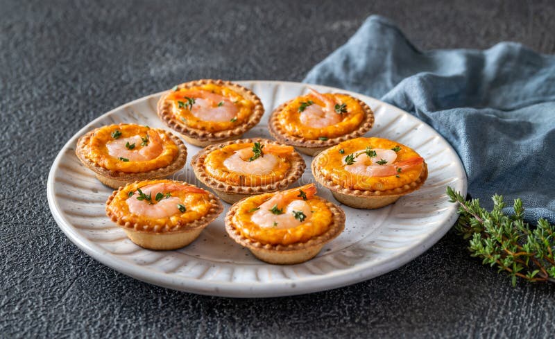 Shrimp Tartlets with Cheese Stock Image - Image of food, marine: 217556323