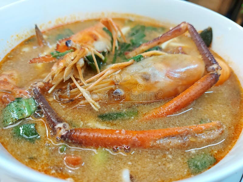 Shrimp Tom Yum Soup Thaifood Seafood Stock Photo - Image of curry ...