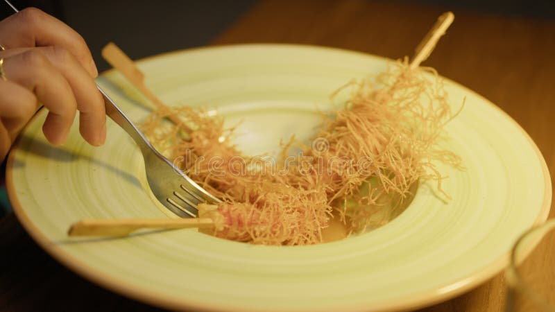 Shrimps Skewer Dish Made for Dinner at the Restaurant Stock Photo ...