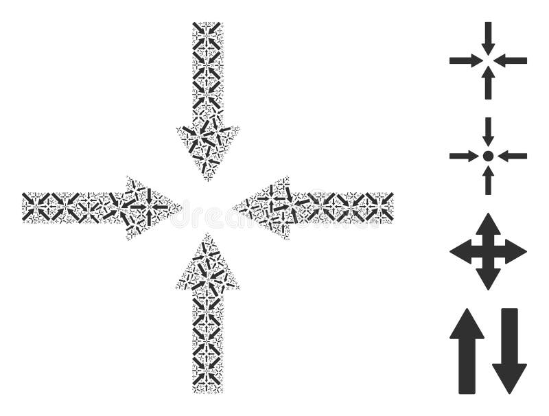 Shrink Arrows Icon Fractal Collage Stock Vector - Illustration of ...