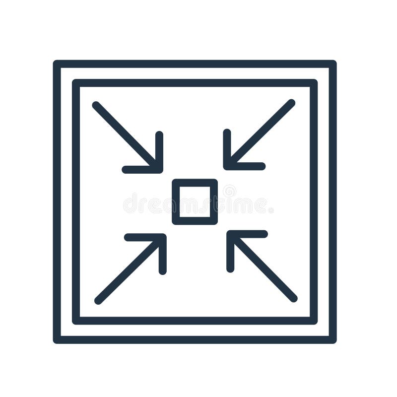 Shrink Icon Vector Sign and Symbol Isolated on White Background Stock ...