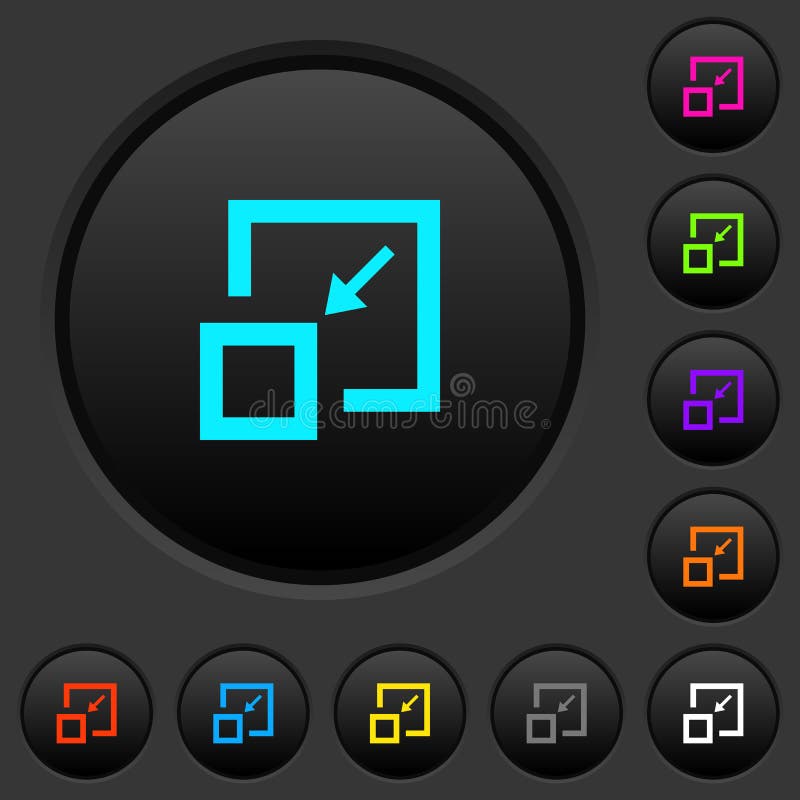 Shrink Window Dark Push Buttons with Color Icons Stock Vector ...