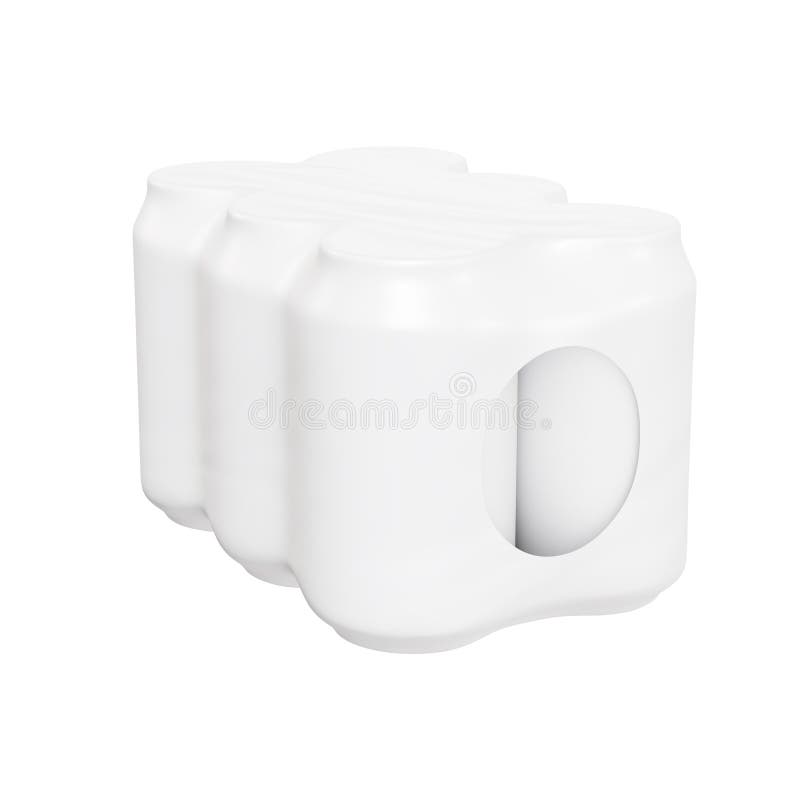 Shrink Wrap of 6 Aluminium Cans Image Isolated on a White Background ...