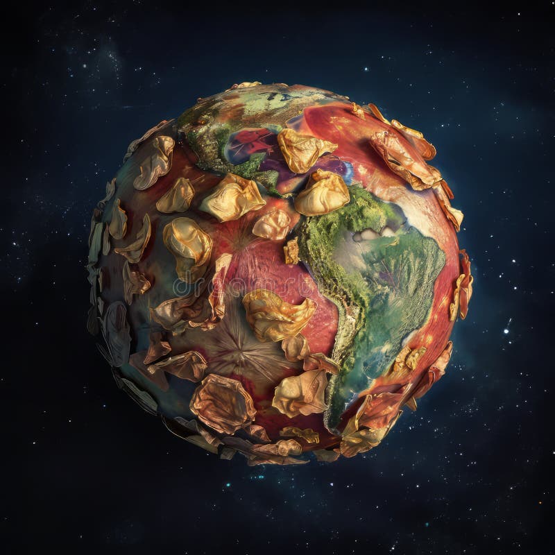 Shriveled Planet Earth is Like Dried Fruit Stock Photo - Image of ...