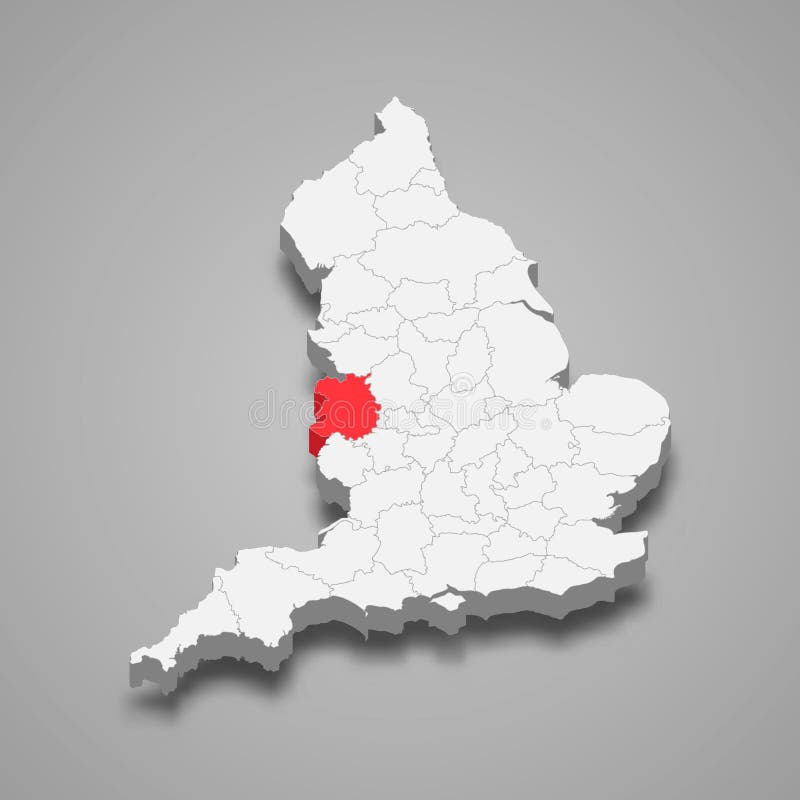 Shropshire County Location within England 3d Map Stock Vector ...