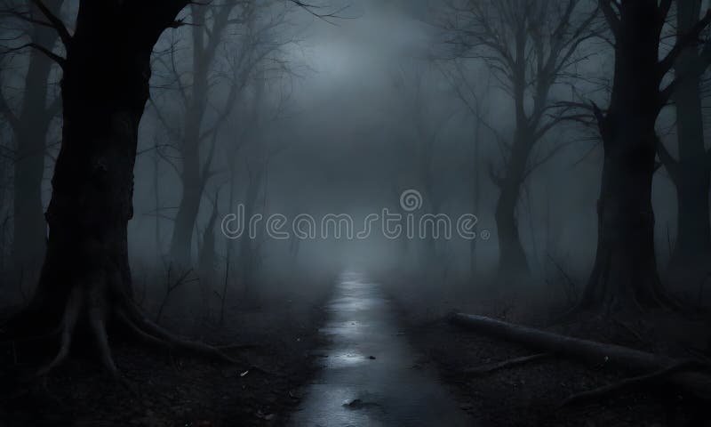 Mystical Path through Foggy Forest Stock Image - Image of woodland ...