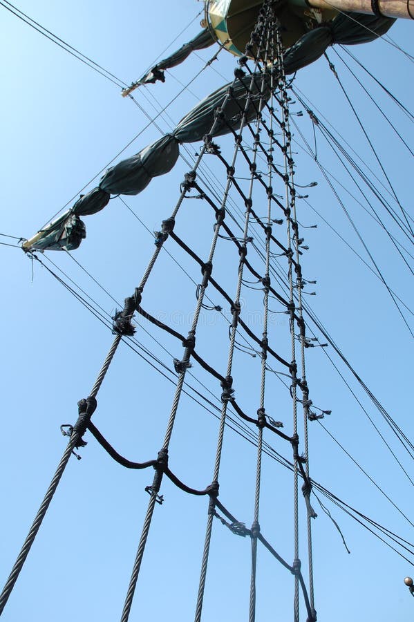 Shrouds on sailing vessel stock image. Image of adventure - 41557035