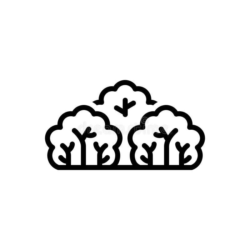 Black Line Icon for Shrub, Trees and Natural Stock Vector ...