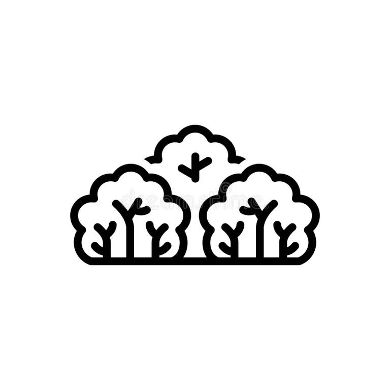 Black Line Icon for Shrub, Trees and Natural Stock Vector ...