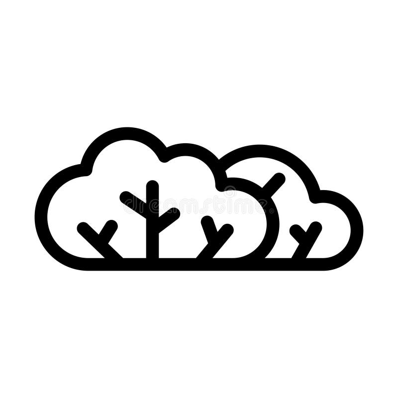 Shrub Line Icon Illustration Vector Graphic Stock Vector - Illustration ...