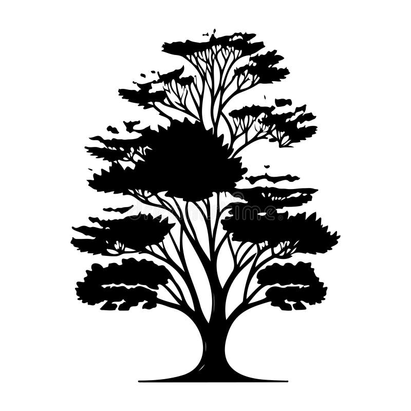 Shrubs Icon Hand Draw Black Colour Tree Logo Symbol Perfect Stock ...