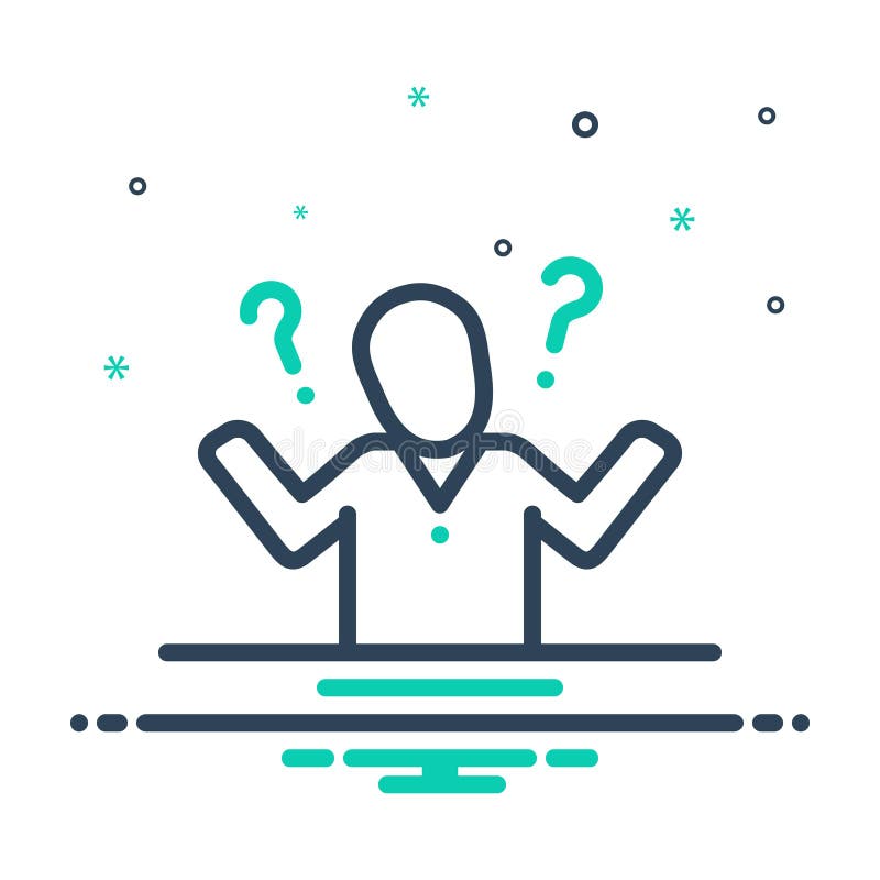 Mix Icon for Shrug, Doubt and Unsure Stock Illustration - Illustration ...