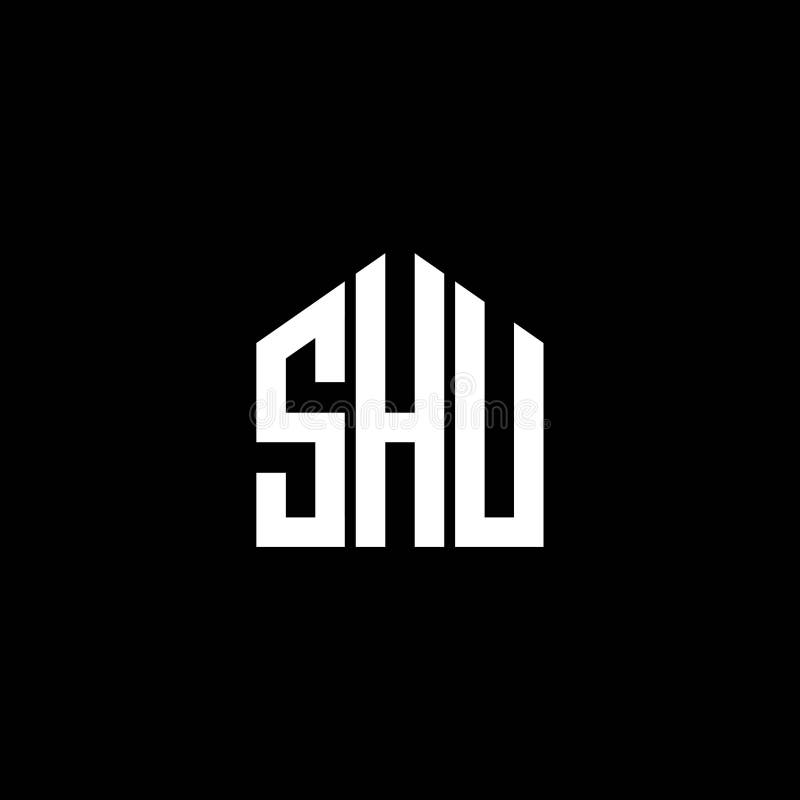 SHU Letter Logo Design on BLACK Background. SHU Creative Initials ...