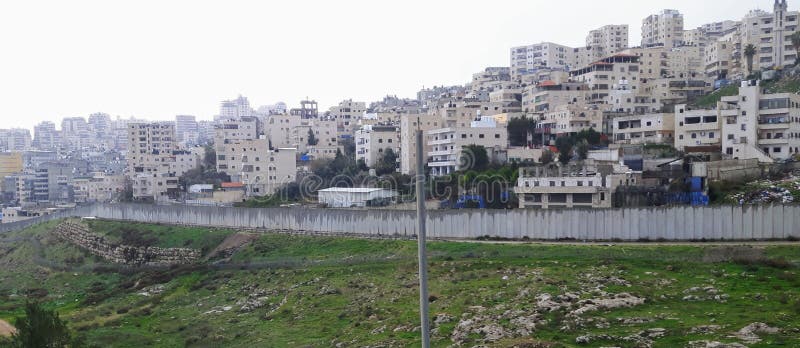 Shuafat Palestinian Refugee Camp Stock Photo - Image of divided, city ...