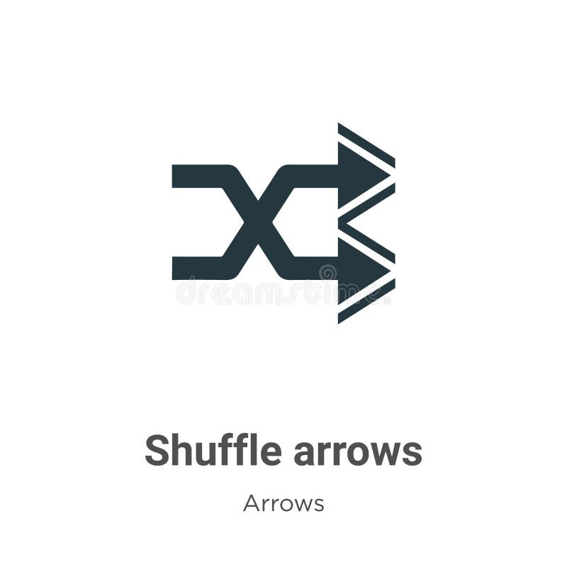 Shuffle Arrows Vector Icon on White Background. Flat Vector Shuffle ...