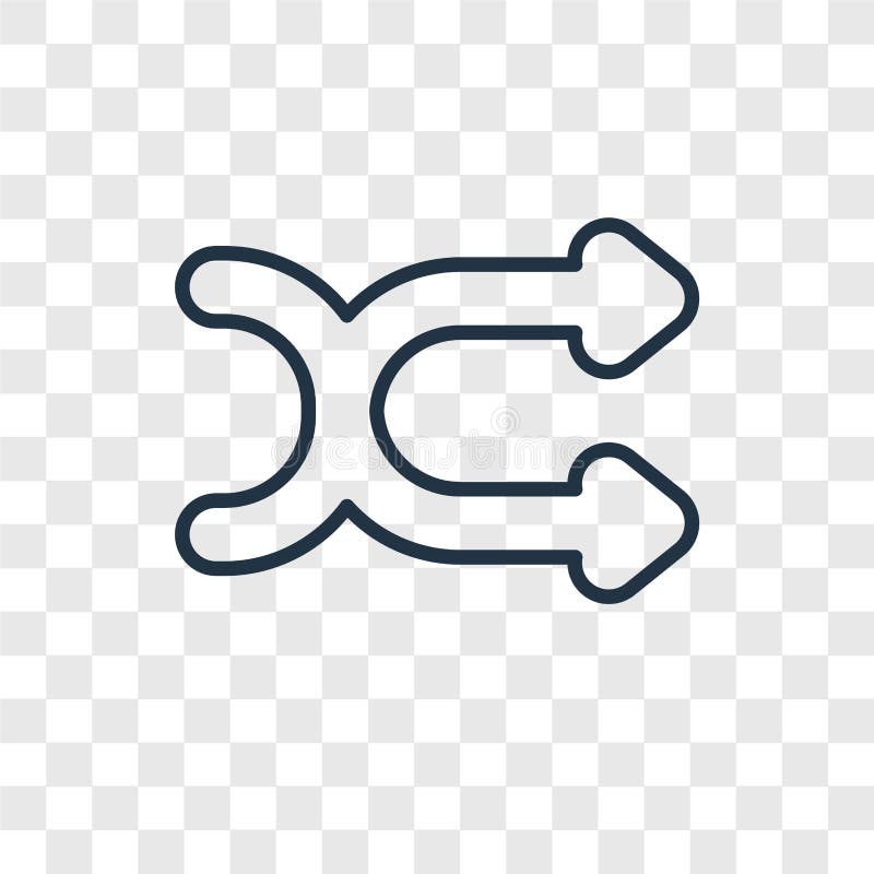 Shuffle Concept Vector Linear Icon Isolated on Transparent Background ...