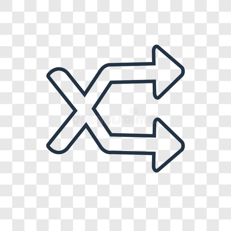 Shuffle Concept Vector Linear Icon Isolated on Transparent Background ...