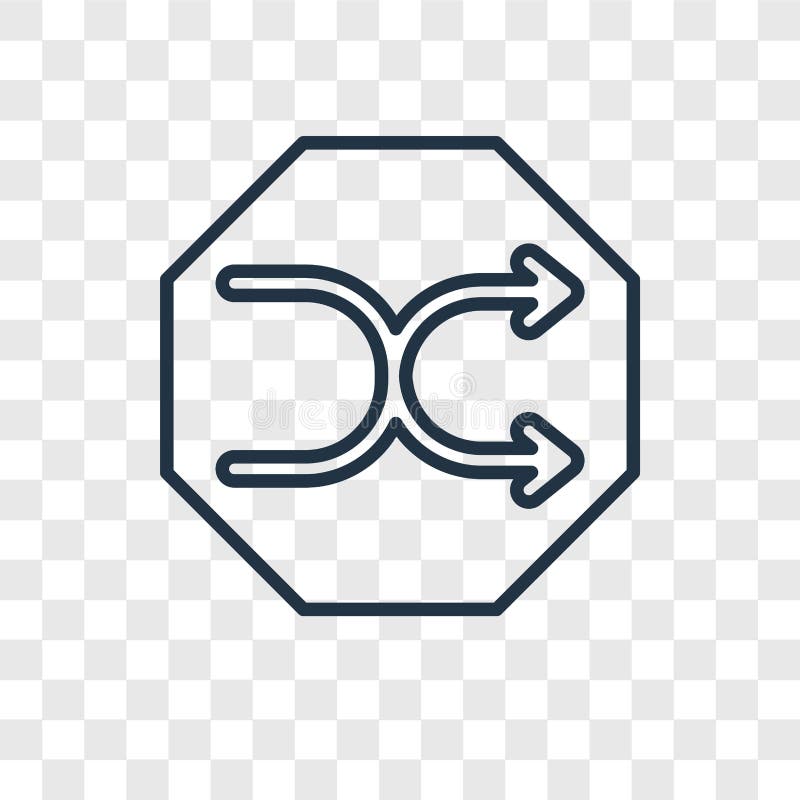 Shuffle Concept Vector Linear Icon Isolated on Transparent Background ...