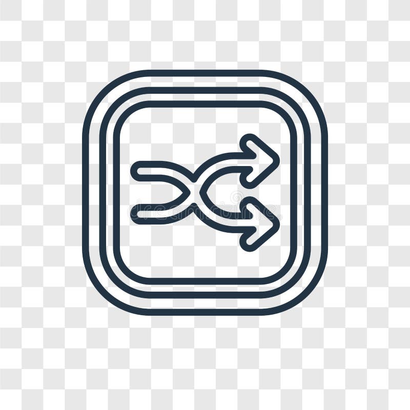 Shuffle Concept Vector Linear Icon Isolated On Transparent Background ...