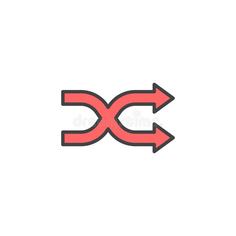 Shuffle Icon in Colored Version Stock Vector - Illustration of arrows ...