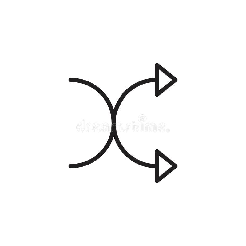 Shuffle Icon Flat Line Illustration Stock Vector - Illustration of ...
