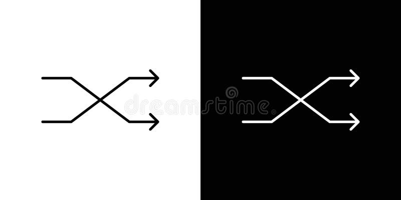Shuffle Icon Outline Sign Symbol Set Stock Vector - Illustration of ...