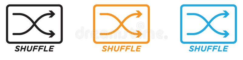 Shuffle Icon Vector Logo Set Collection for Web App Ui Stock Vector - Illustration of outline ...