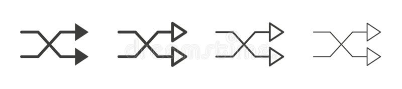 Shuffle Icon Vector Set on White Background Stock Vector - Illustration ...