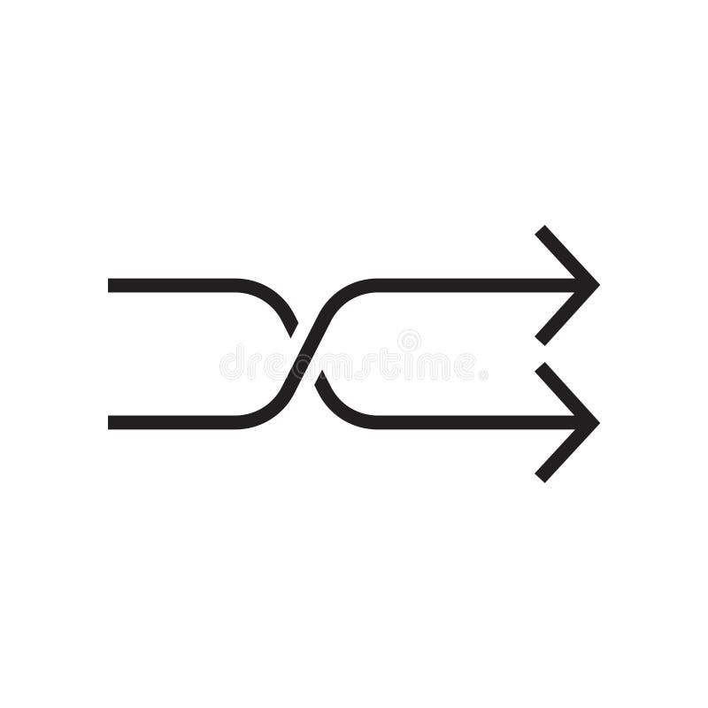 Shuffle Icon Vector Sign and Symbol Isolated on White Background Stock ...