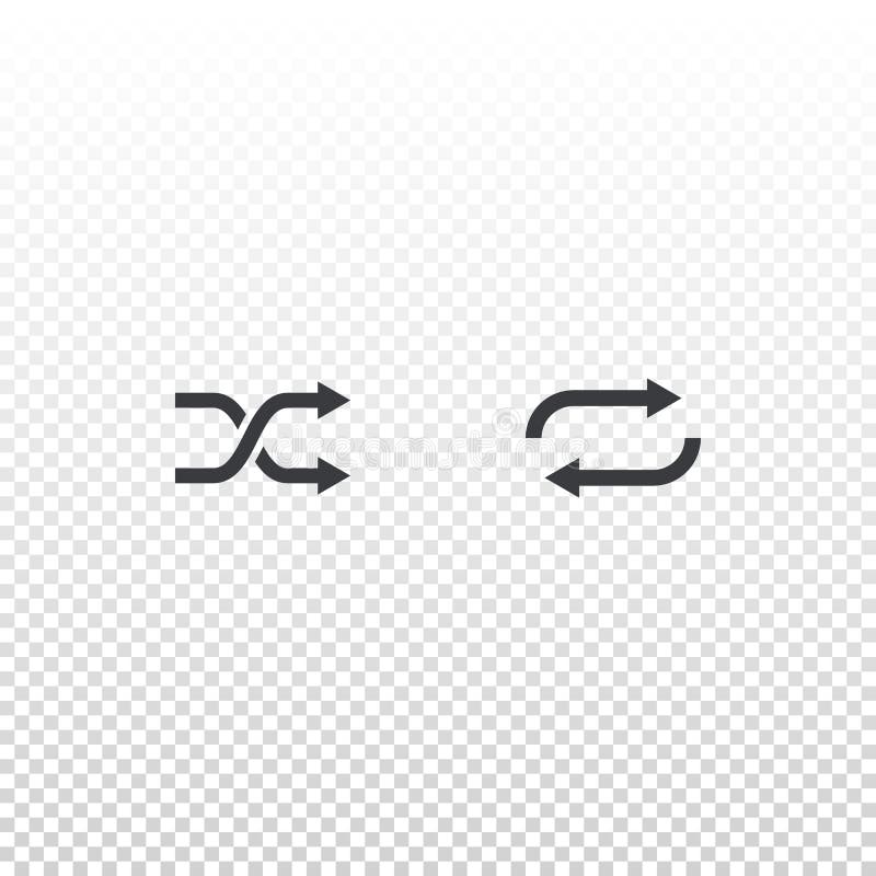 Shuffle and Loop Icon Isolated on Transparent Background. Outline ...
