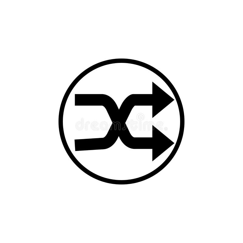 Shuffle Music Player Button Linear Icon Stock Vector - Illustration of ...