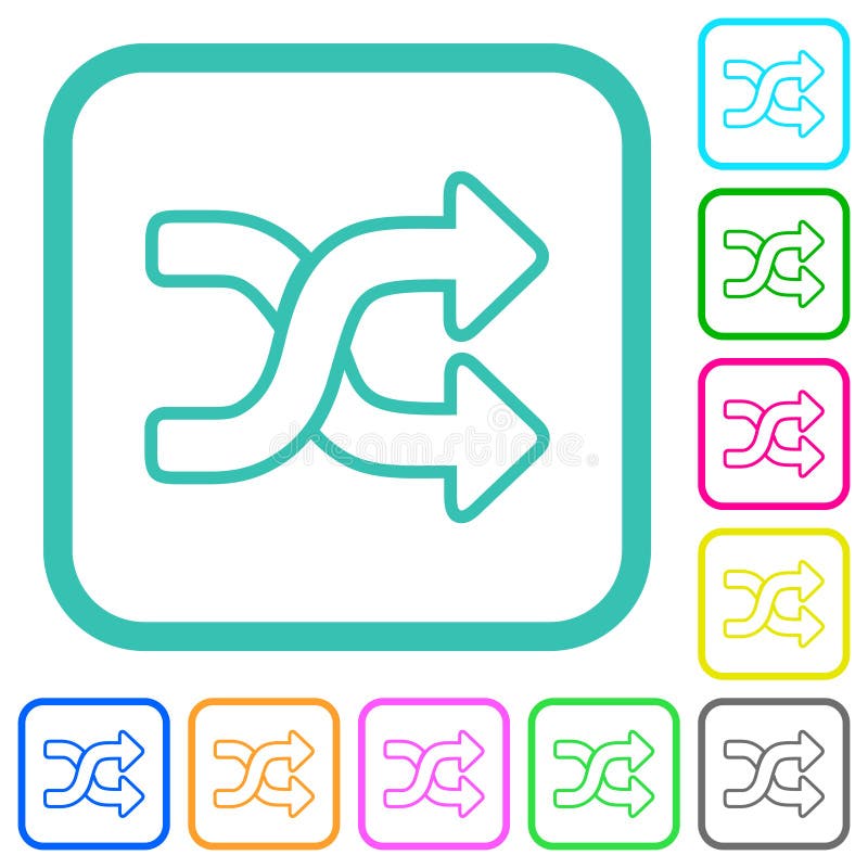 Shuffle Outline Vivid Colored Flat Icons Stock Vector - Illustration of ...