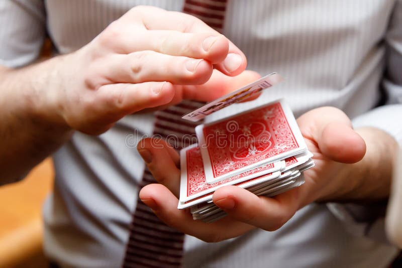 Shuffle of Playing Cards in Hands Stock Photo - Image of lifestyle ...