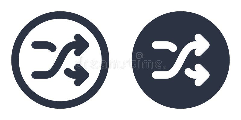 Shuffle or Random Selection Simple Icons Set Designed in Filled and ...