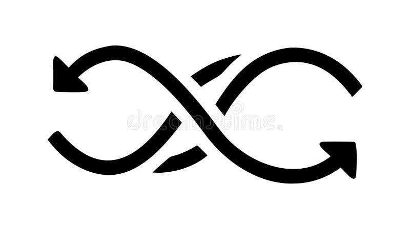 Shuffle or Repeat Loop Icon for Music and Media Players, Vector Design ...