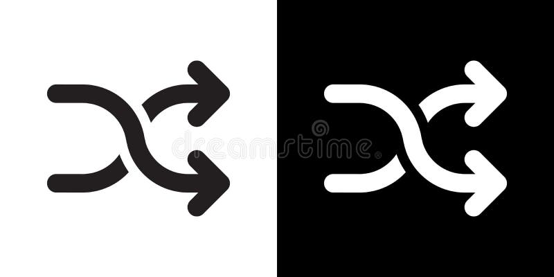 Shuffle Song Icon Vector. Music Media Player Elements in Round Shape ... Shuffle Song Icon Vector. Music Media Player Elements in Round Shape ...