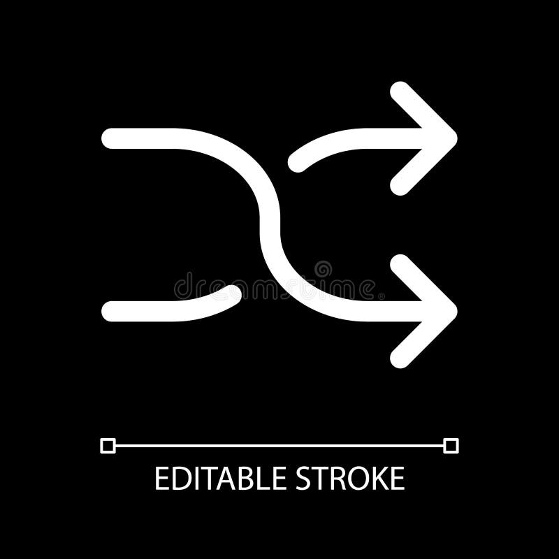 Shuffle White Linear Ui Icon for Dark Theme Stock Vector - Illustration ...