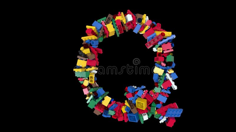 Colored Bricks Building Blocks Typeface Text Q Stock Video - Video of ...