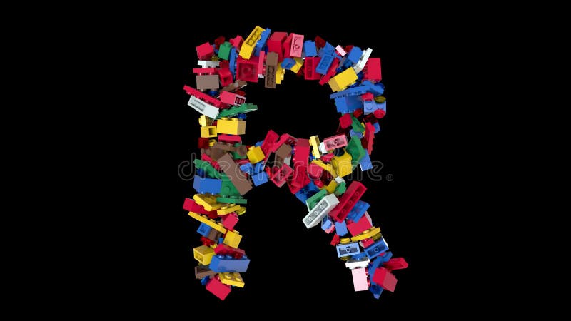 Colored Bricks Building Blocks Typeface Text 4 Stock Video - Video of ...