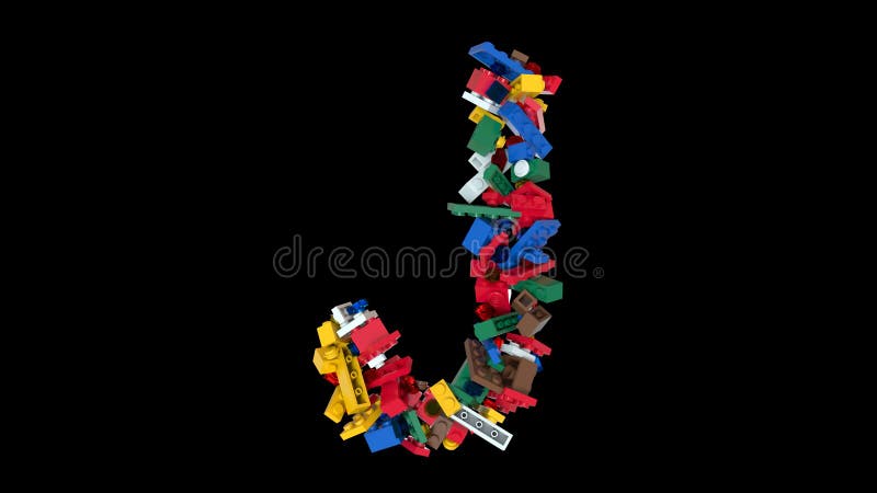 Shuffled Colored Building Blocks Typeface J Stock Illustration ...