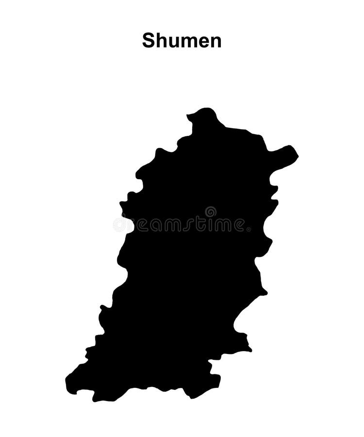 Shumen outline map stock vector. Illustration of oblast - 360404114