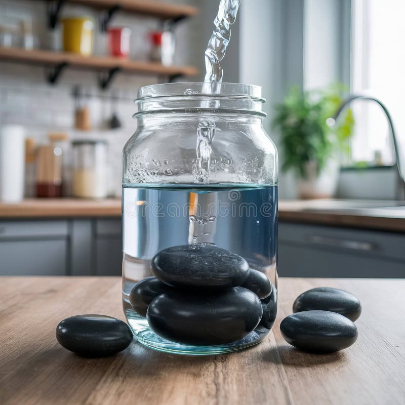 Shungite Stones at the Bottom of a Three-liter Jar of Water Purify it ...