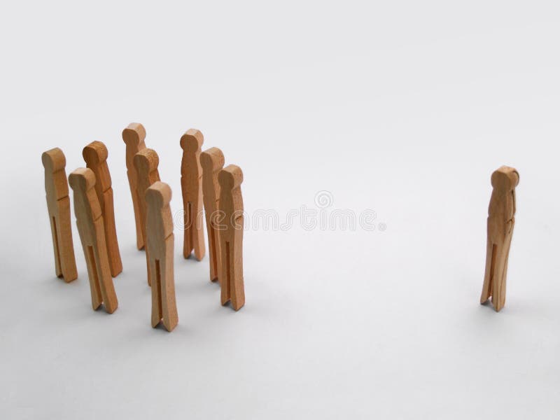 Shunned stock image. Image of left, wood, exclude, group - 1724469