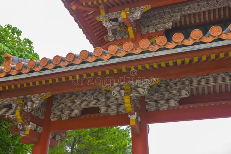 Shureimon Gate in Shuri Castle in Okinawa, Naha, Japan Stock Image ...
