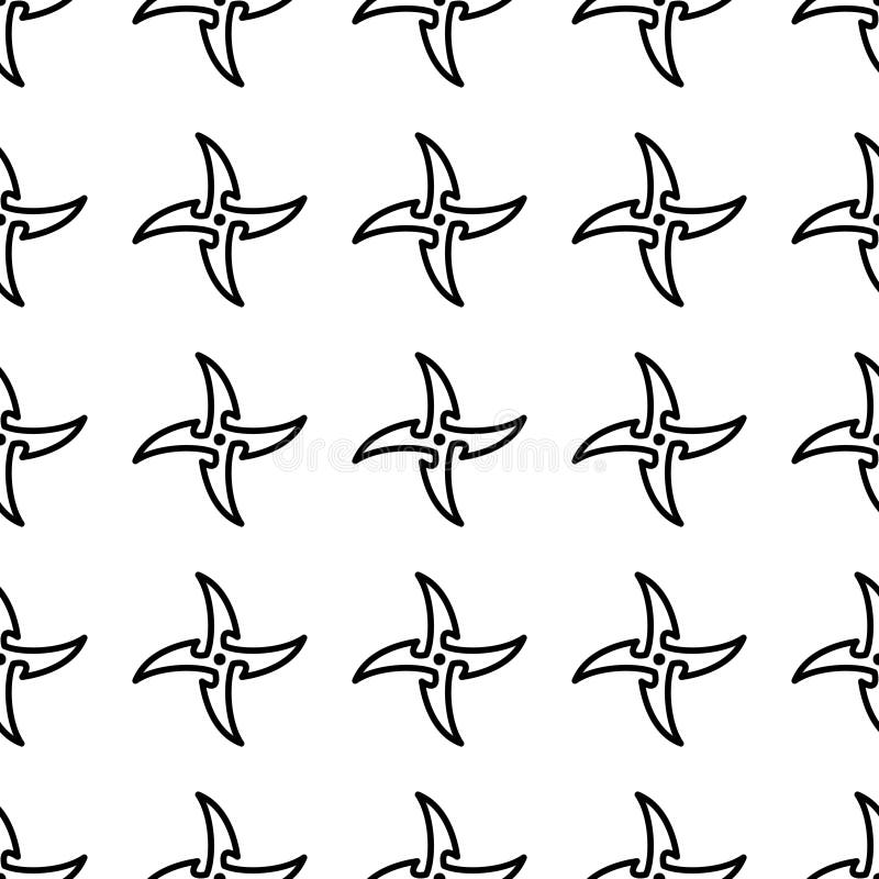 Shuriken Seamless Pattern Vector Illustration Stock Vector ...