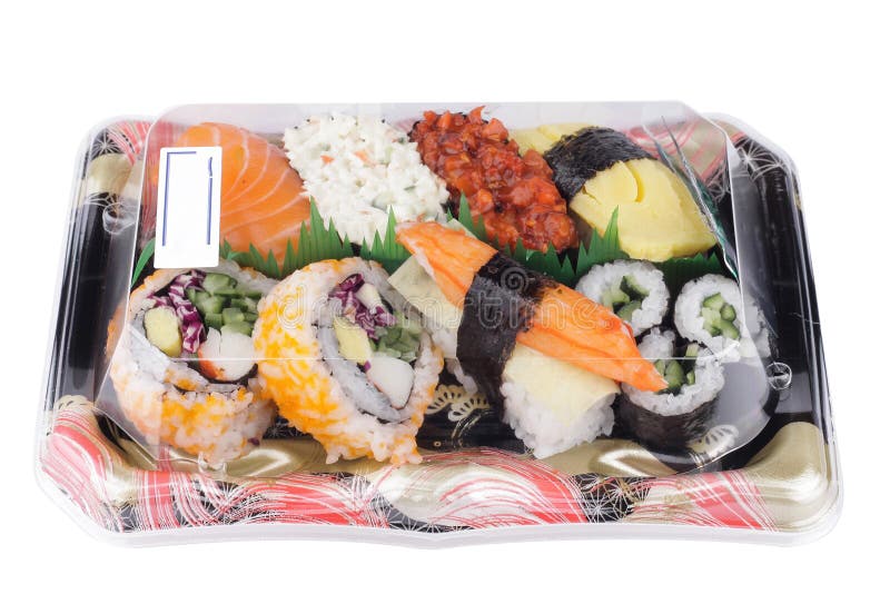 Shushi Packed with See Trough Box Stock Photo - Image of closeup, fresh ...