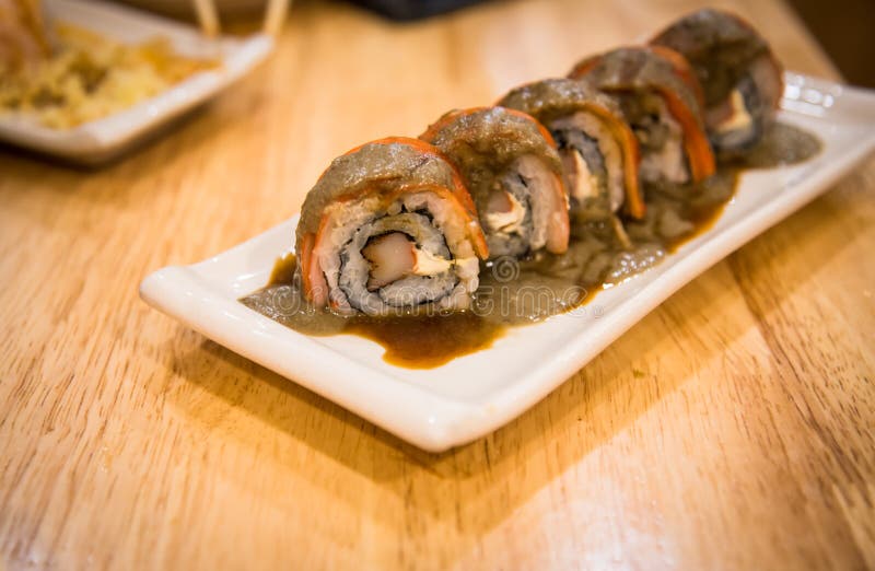 Shushi roll stock image. Image of asia, asian, cheese - 91410127