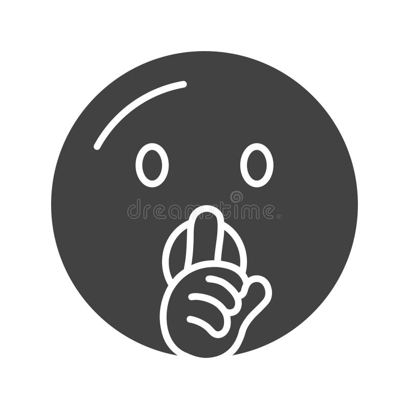 Shushing Face Emoji Icon Illustration. Quiet Finger Covering Closed ...
