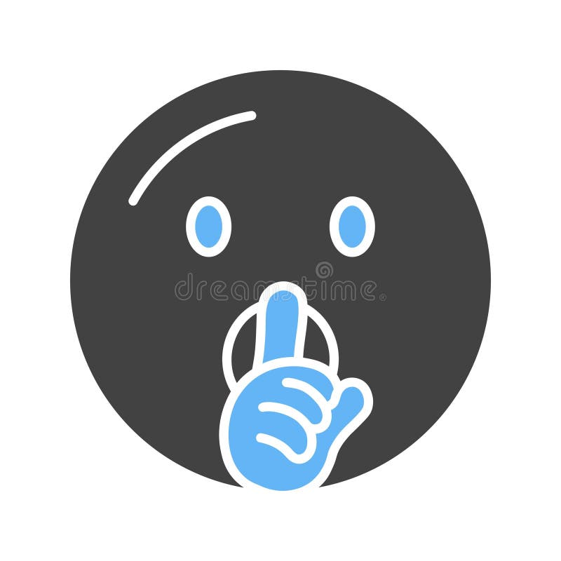 Shushing Face Emoji Icon Illustration. Quiet Finger Covering Closed ...